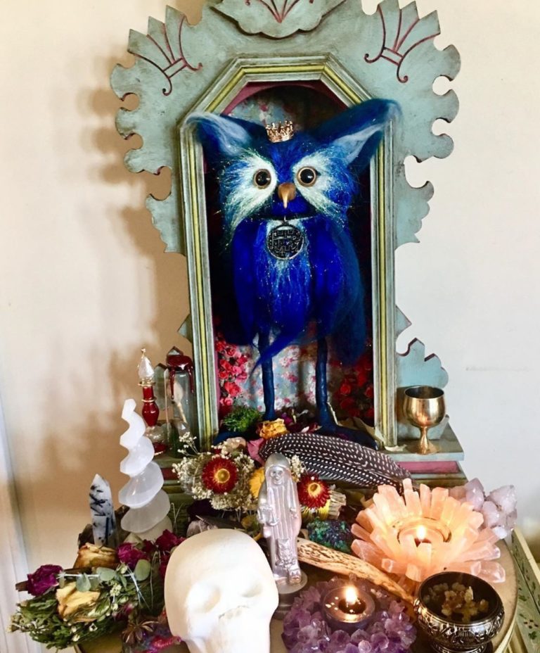 Stolas on altar (needle felted) | Stephanie Ezzo