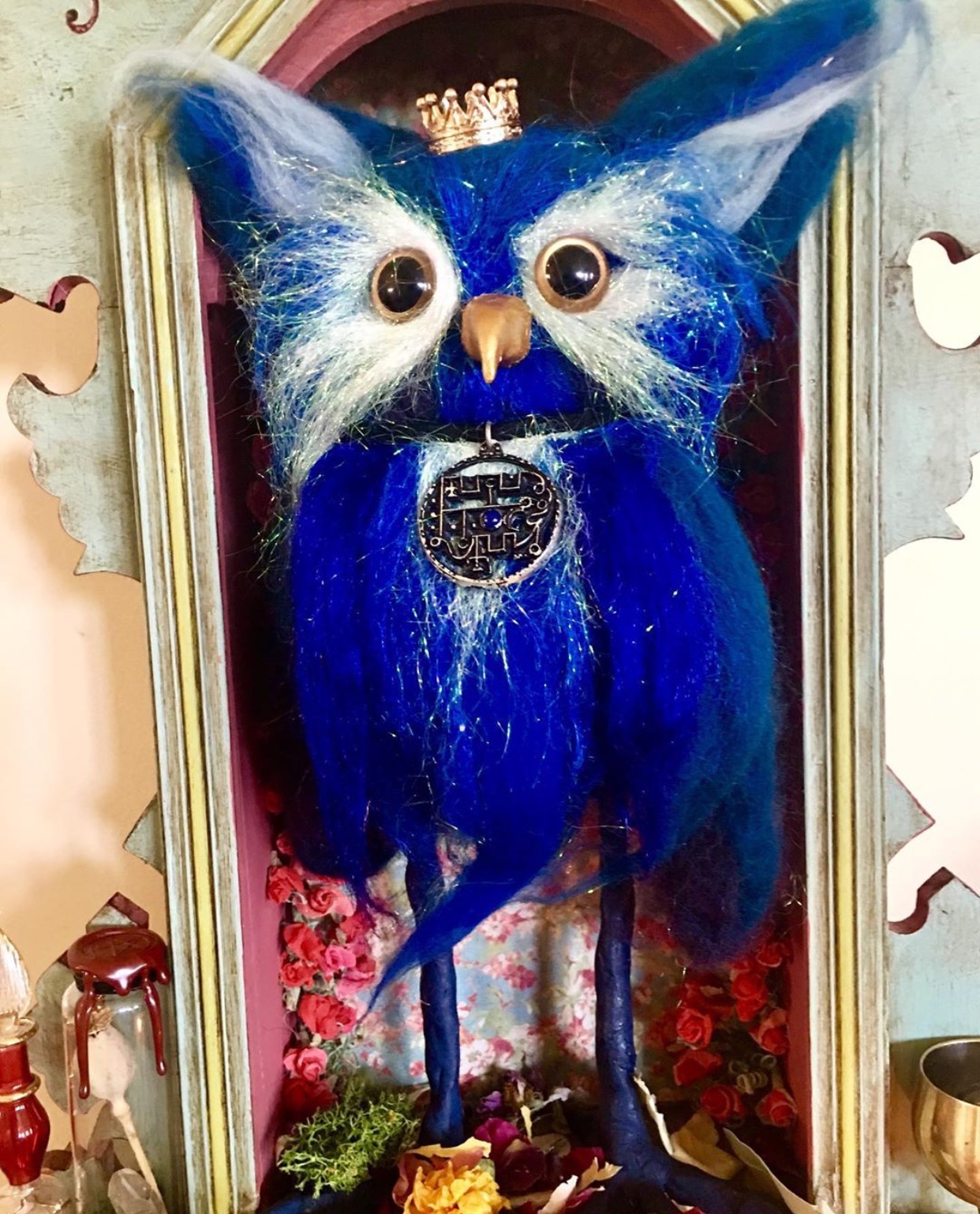 Stolas on altar (needle felted) | Stephanie Ezzo
